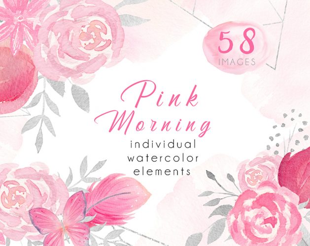 pink-morning-watercolor-clipart-001 - SunRayArt Designs