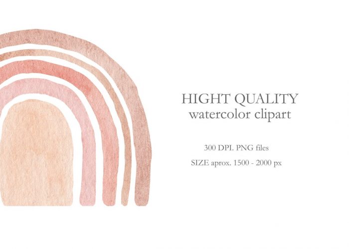 SunRayArt Designs - Watercolor Rainbows Cliparts and Digital Papers.