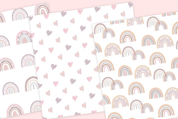 SunRayArt Designs - Watercolor Rainbows Cliparts and Digital Papers.