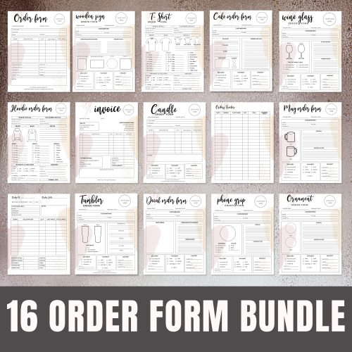 16 Editable Order Form Bundle, Canva Template For Small Business