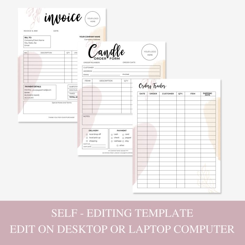 16 Editable Order Form Bundle, Canva Template For Small Business