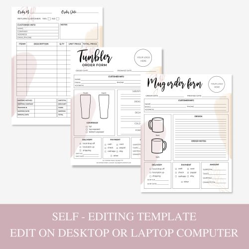 16 Editable Order Form Bundle, Canva Template For Small Business