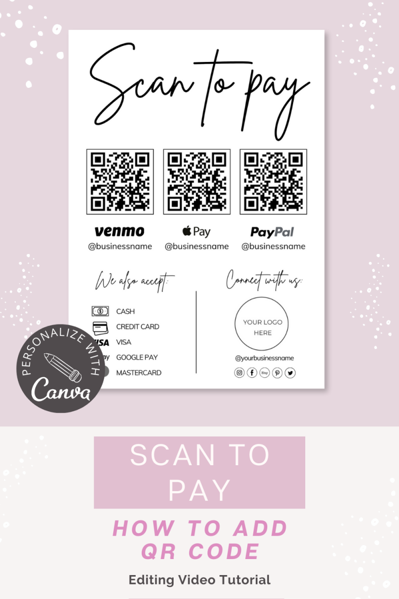 How to Add QR Code to Scan To Pay - SunRayArt Designs