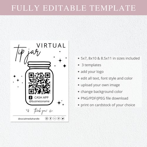 SunRayArt Designs - Virtual Tip Jar Canva Template