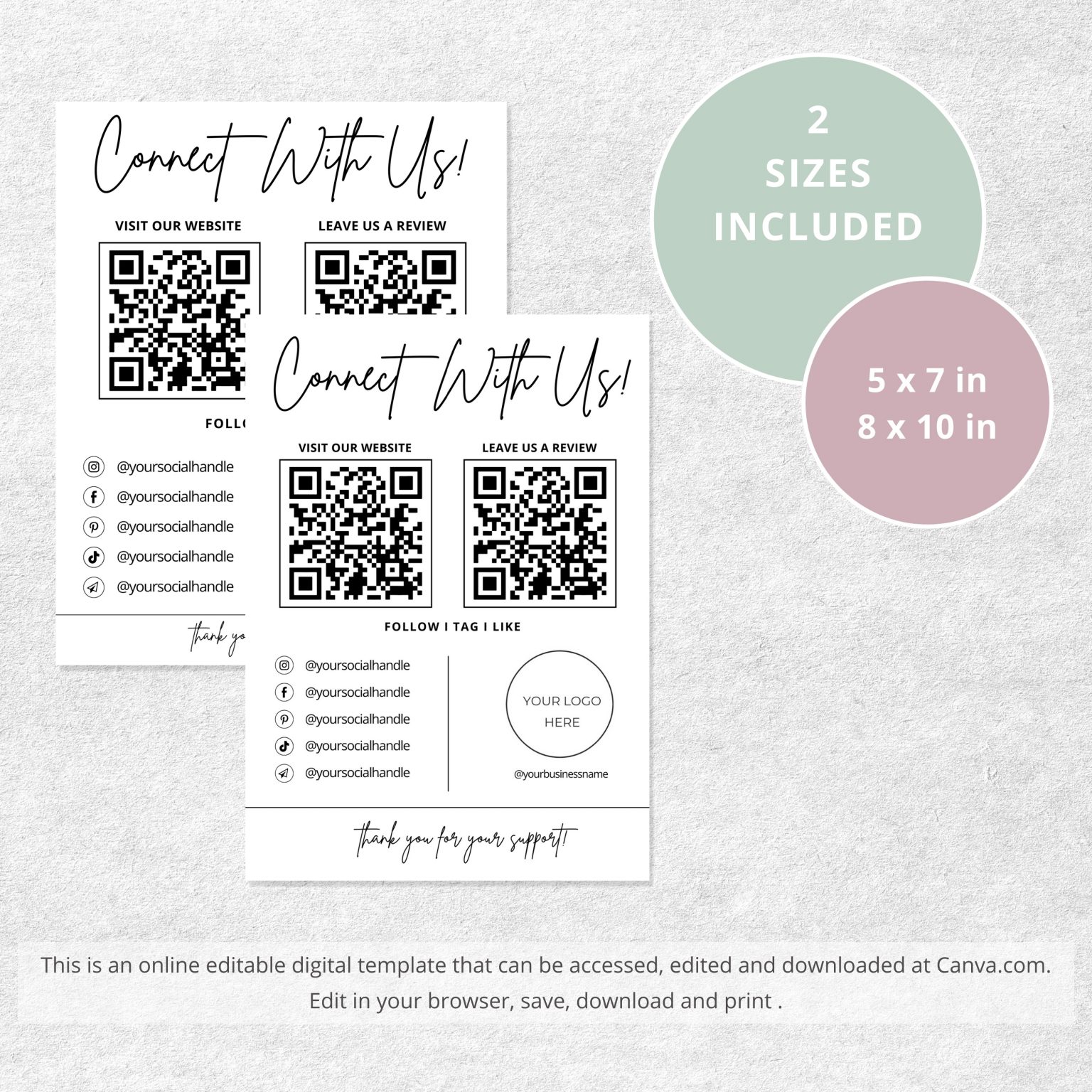 SunRayArt Designs - Qr Code Sign Bundle For Small Business