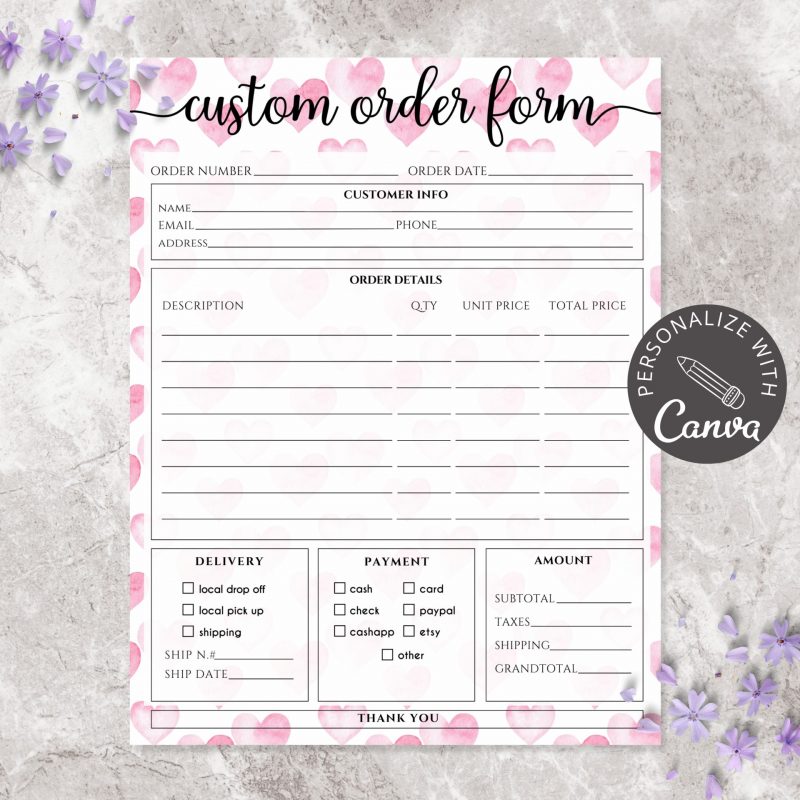 Order Forms - SunRayArt Designs