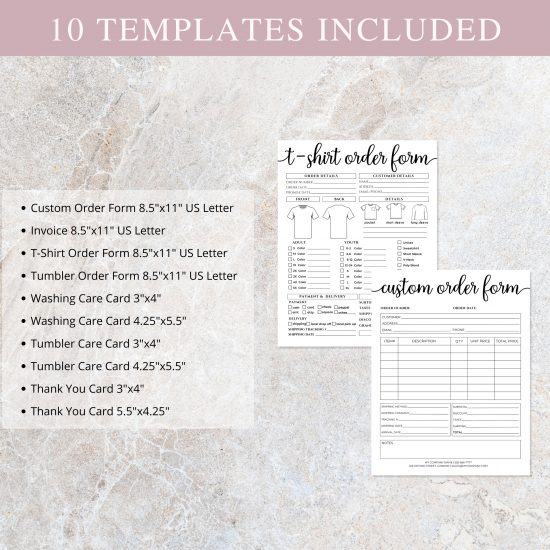 10 Editable Forms Bundle, Canva Template For Small Business