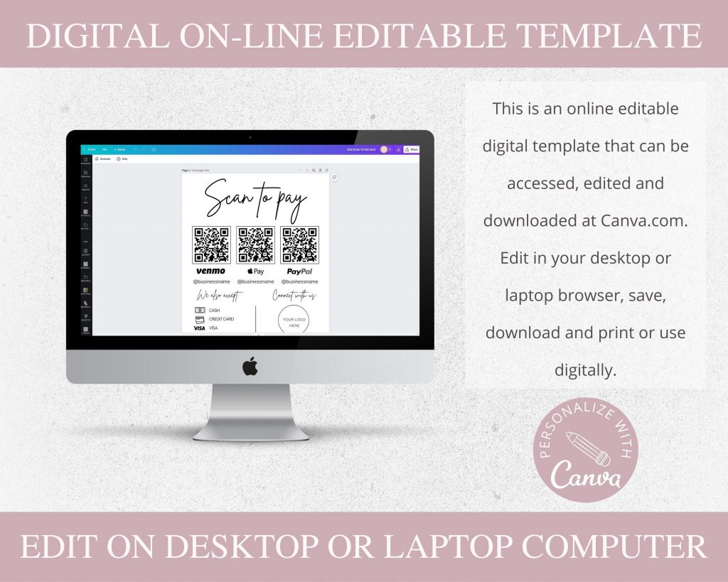 SunRayArt Designs - Qr Code Sign Canva Template