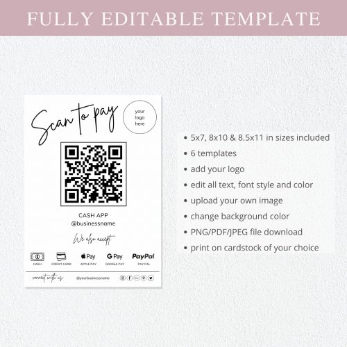 SunRayArt Designs - Qr Code Sign Bundle For Small Business