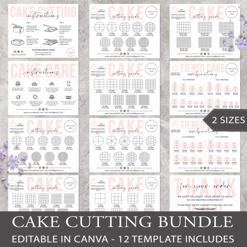 SunRayArt Designs - Cake Cutting Guide Canva Template
