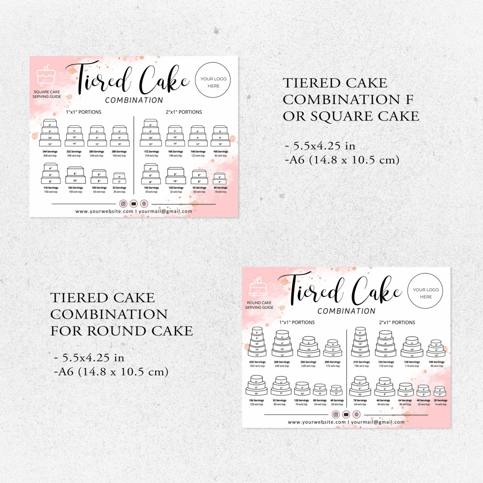 SunRayArt Designs - Cake Cutting Guide Canva Template